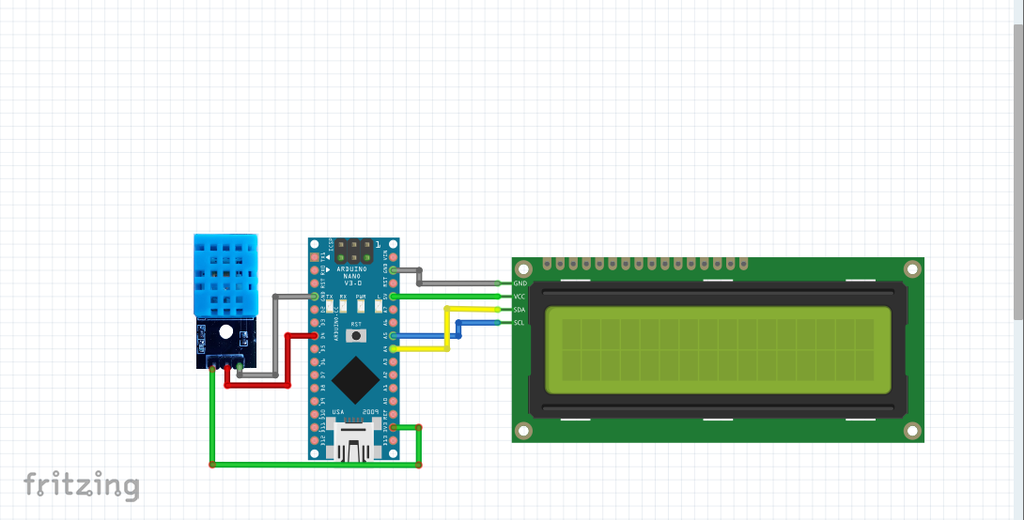 Arduino Nano Dht22 Lcd 16x2 I2c Temp And Humidity Display 2444