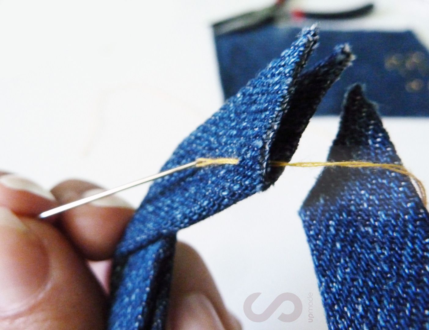 Upcycled Denim Earrings DIY Jewelry Tutorial by Upmade : 8 Steps (with ...