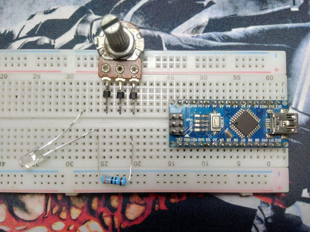 Adjust LED Brightness Using Potentiometer | Trybotics Adjust LED Brightness Using Potentiometer | Trybotics