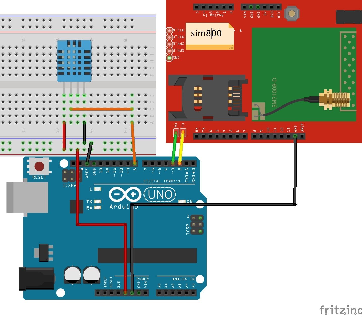 Blynk+GSM Sim800+Arduino Uno+DHT11 : 5 Steps (with Pictures ...