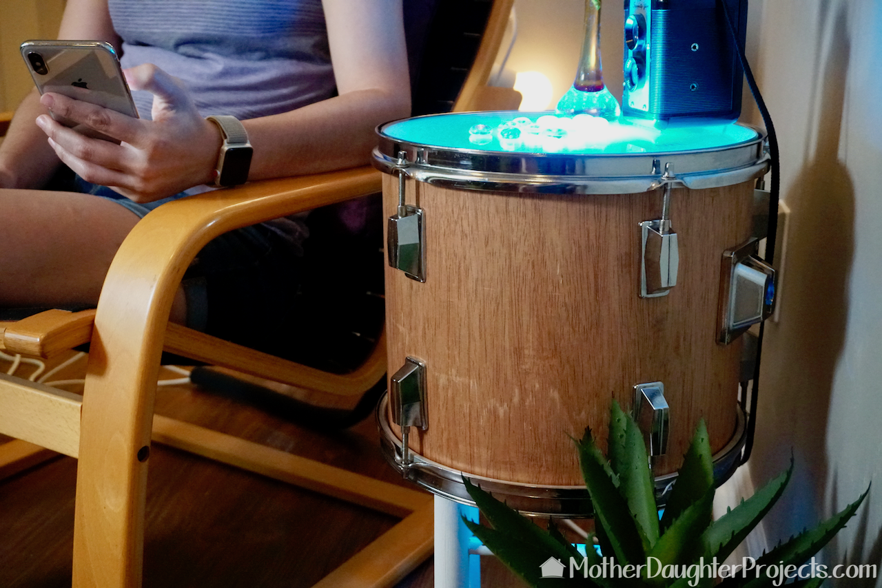 DIY Real Wood Drum Side Table With Smart Light : 8 Steps (with Pictures ...