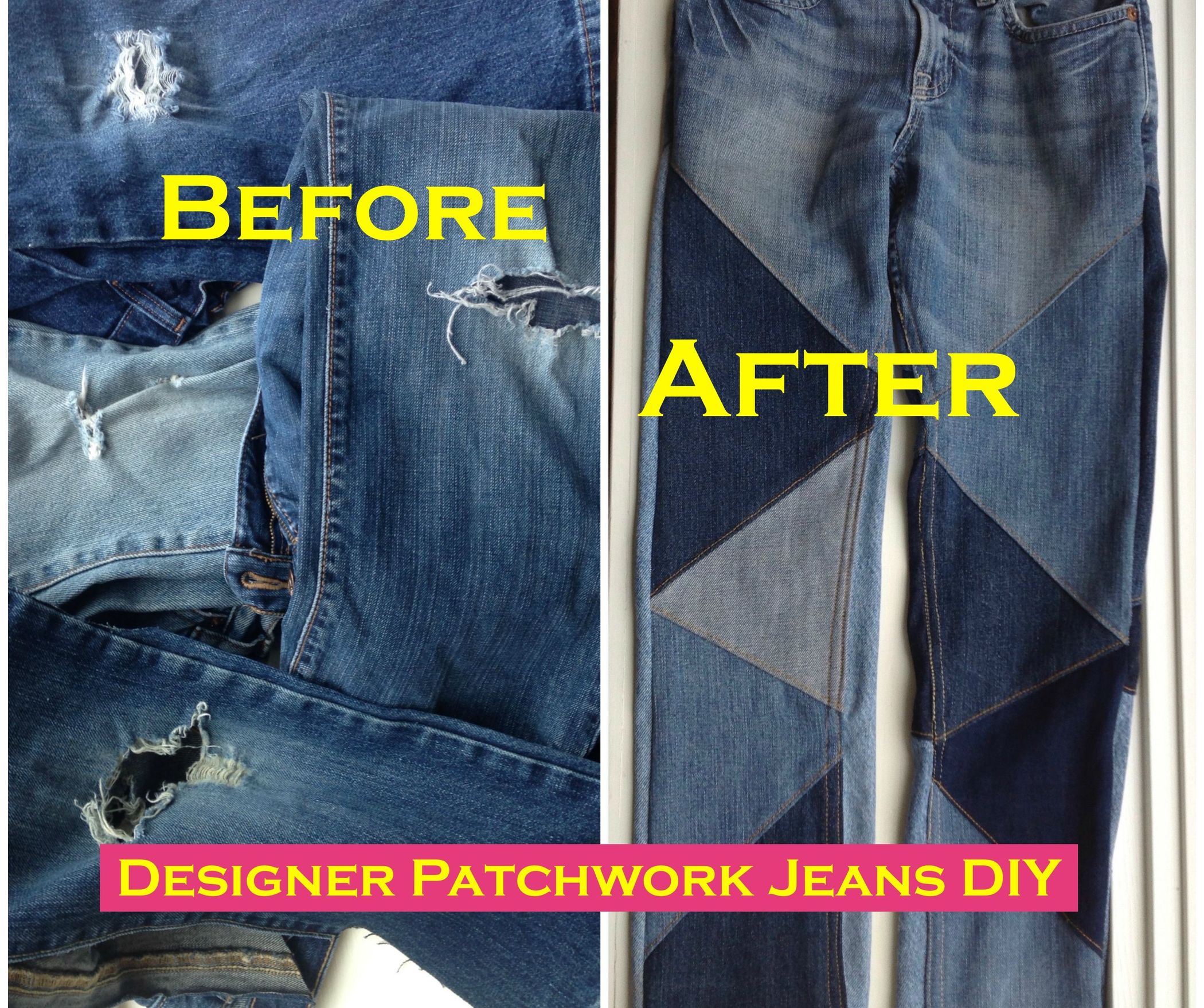 Designer Patchwork Jeans Remake : 8 Steps (with Pictures) - Instructables