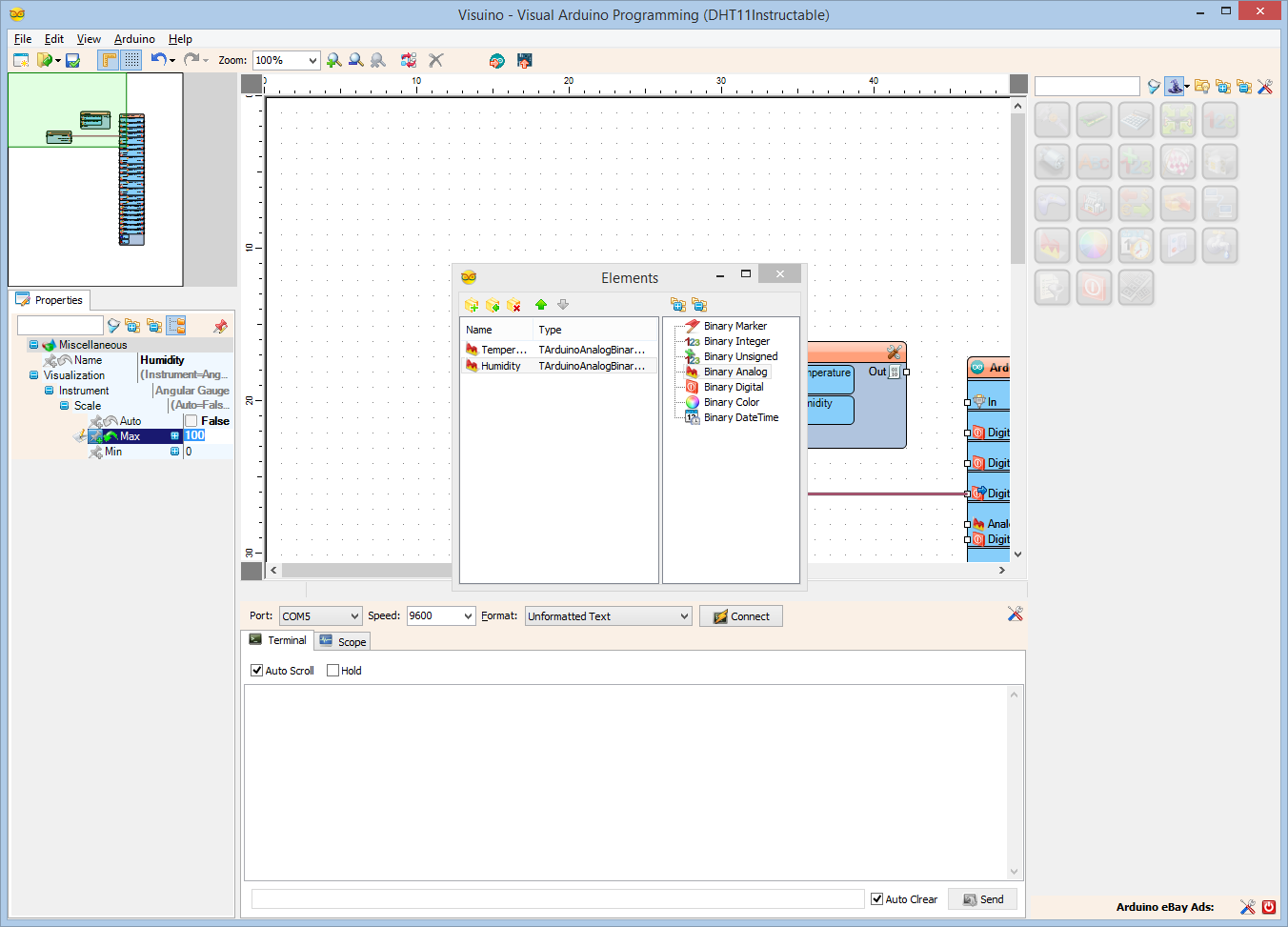 Arduino Nano: DHT11 Temperature and Humidity Visual Instrumentation ...