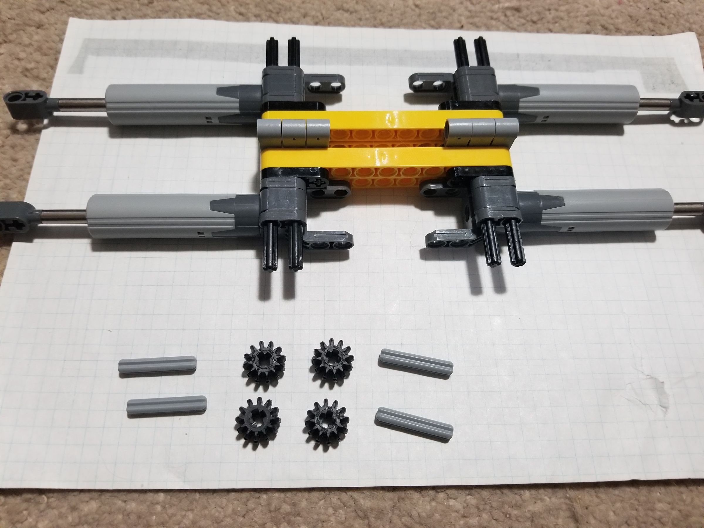 Lego Technic Back to Back Double Actuator Build : 9 Steps (with ...