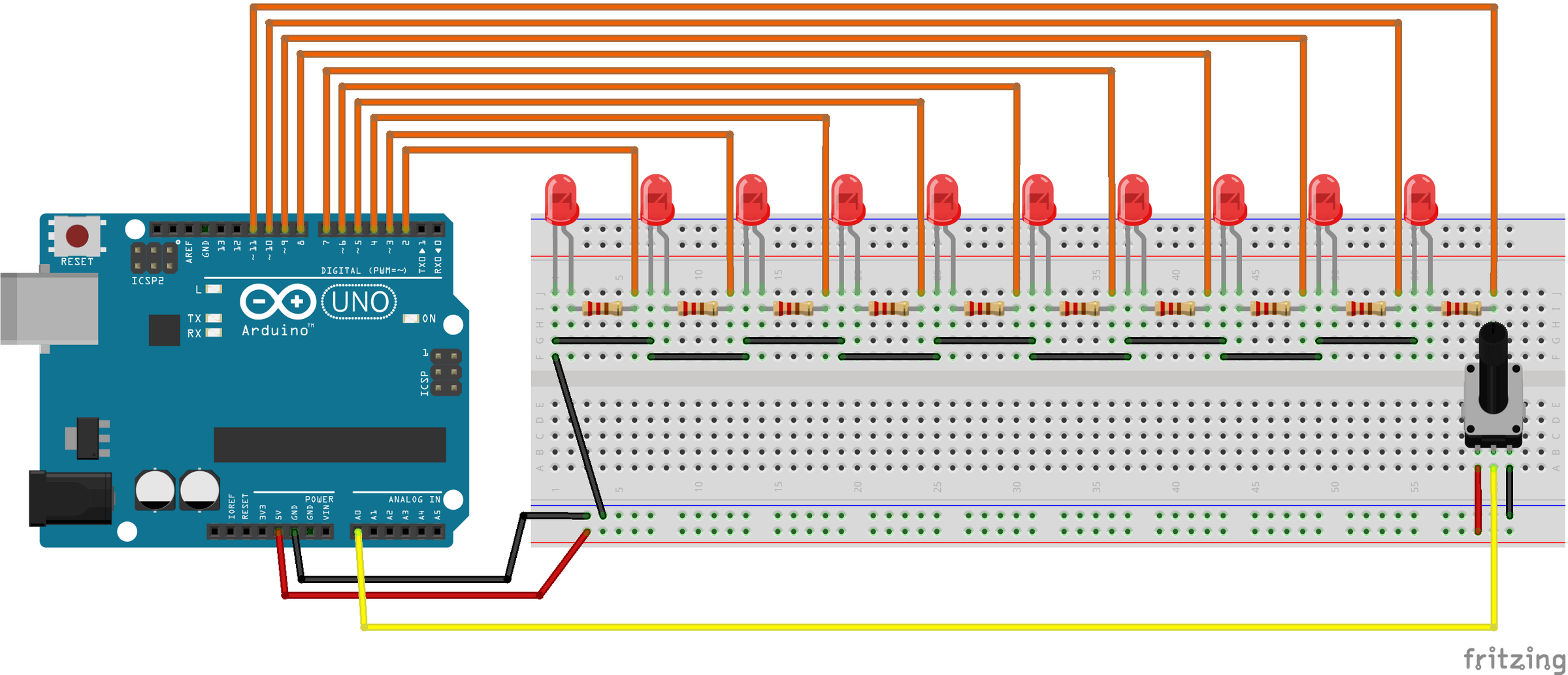 Larson Scanner Leds (kitt) With Arduino : 5 Steps - Instructables