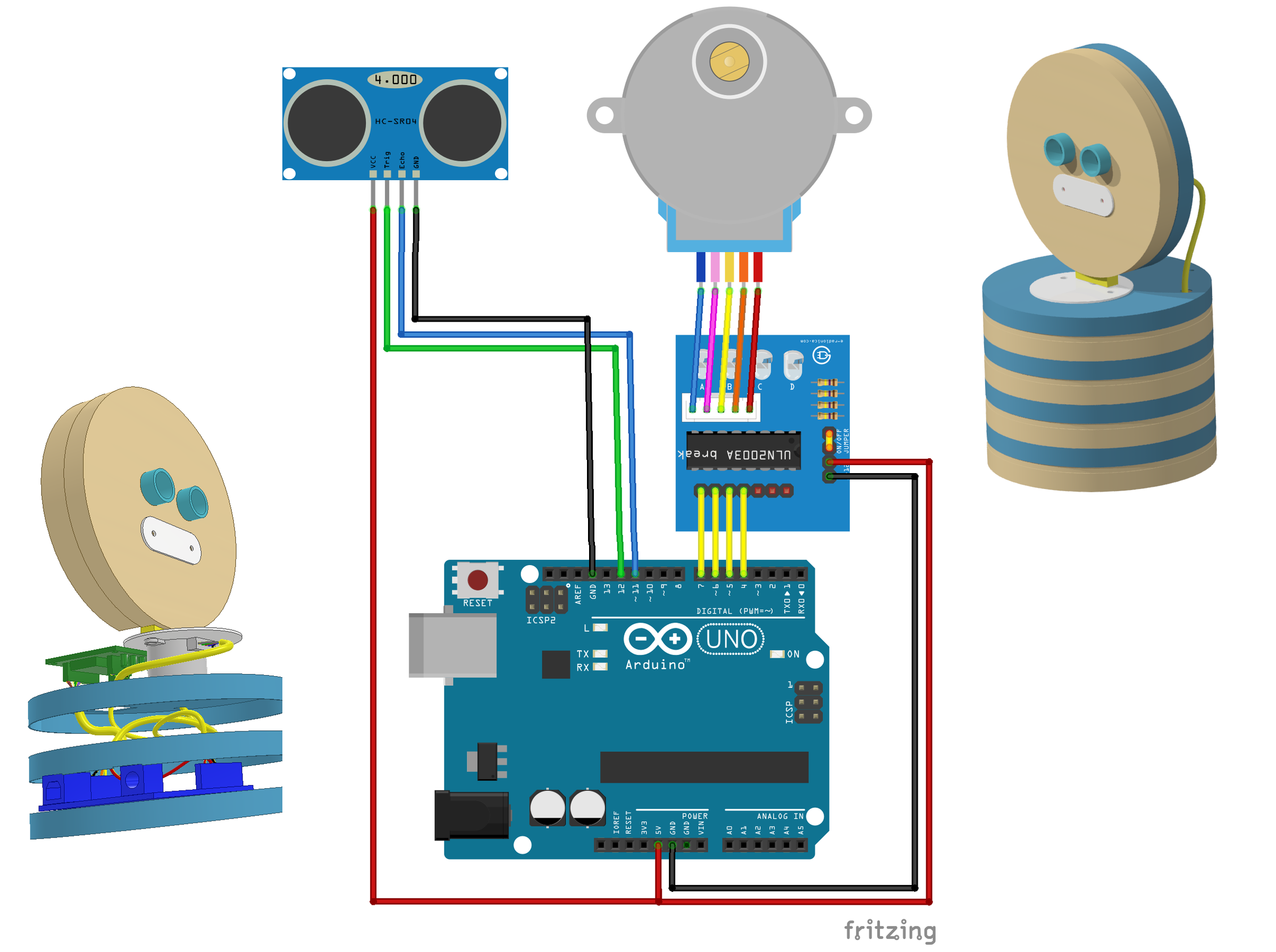 Table Ultrasonic Radar (Owl Variant) : 4 Steps (with Pictures ...