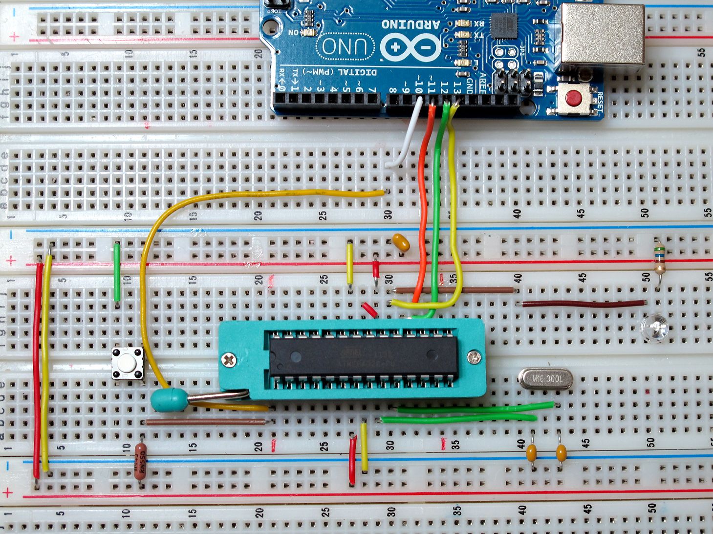 Burn Arduino Bootloader on Atmega-328 TQFP and DIP Chips on Breadboard ...