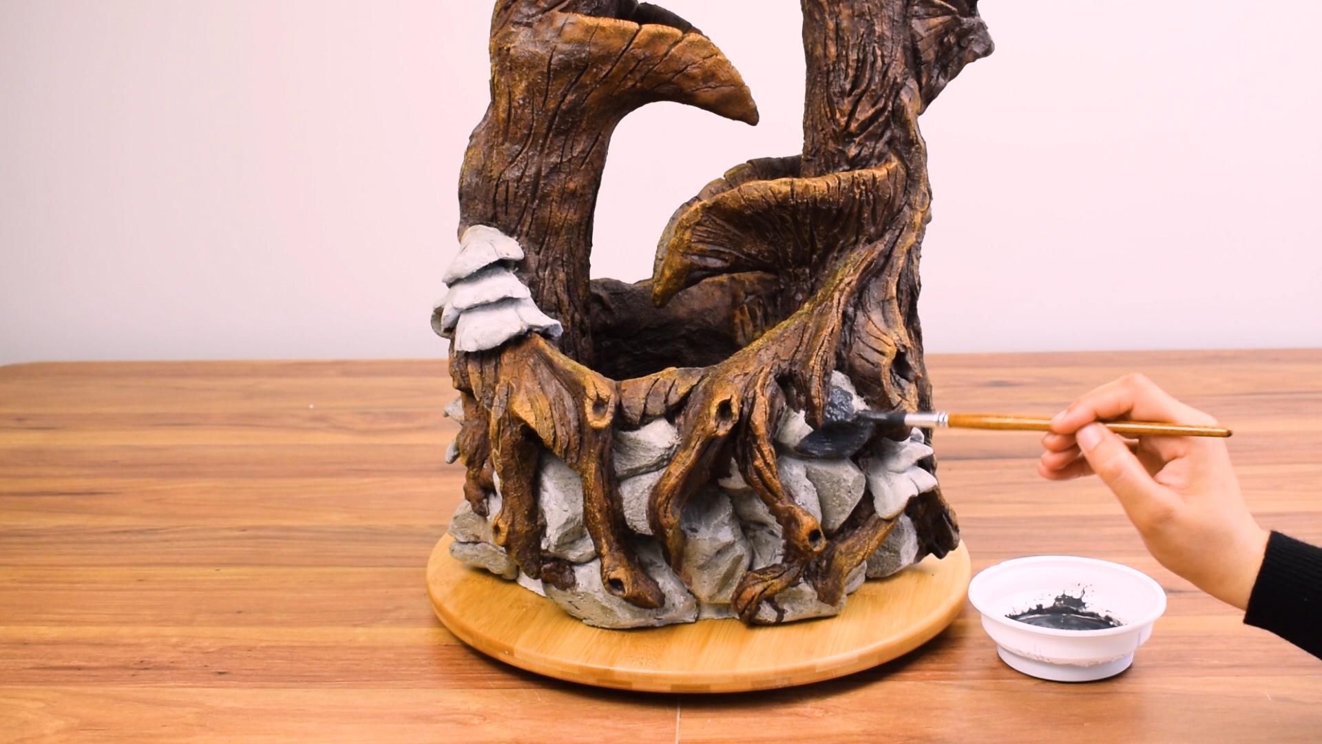 Concrete Tree Fountain - Faux Bois : 9 Steps (with Pictures ...