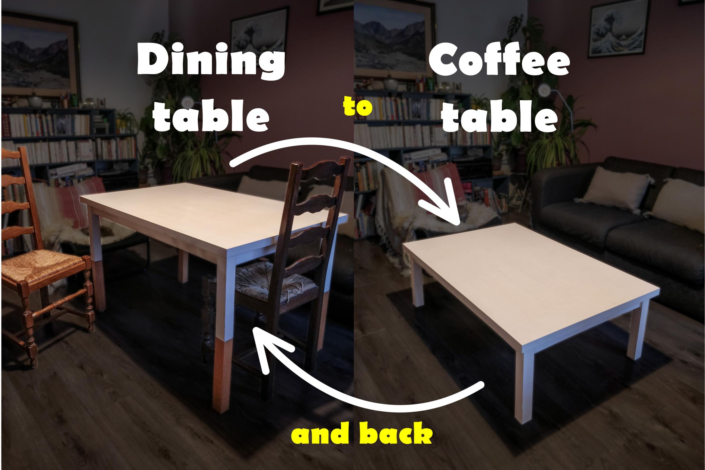 Dining-to-coffee Table (and Back) : 6 Steps (with Pictures) - Instructables