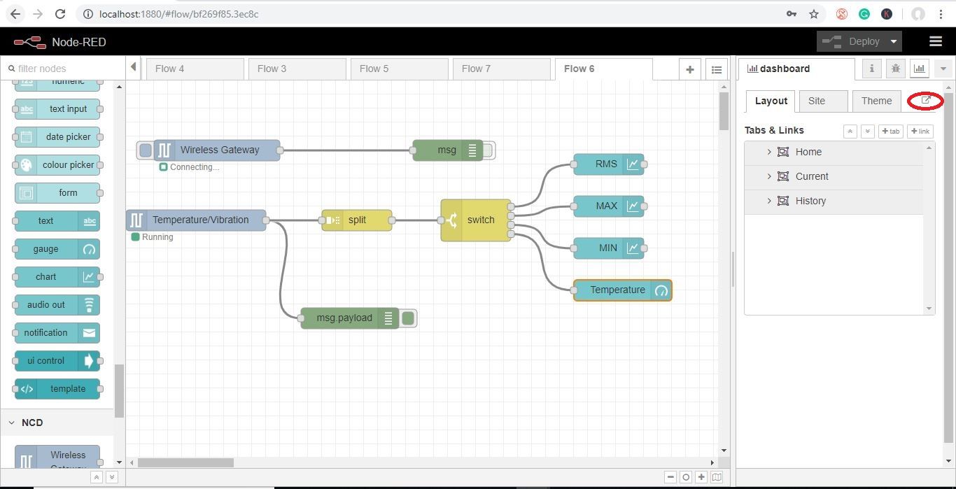 Node-RED With IoT Long Range Vibration and Temperature Sensor : 34 ...