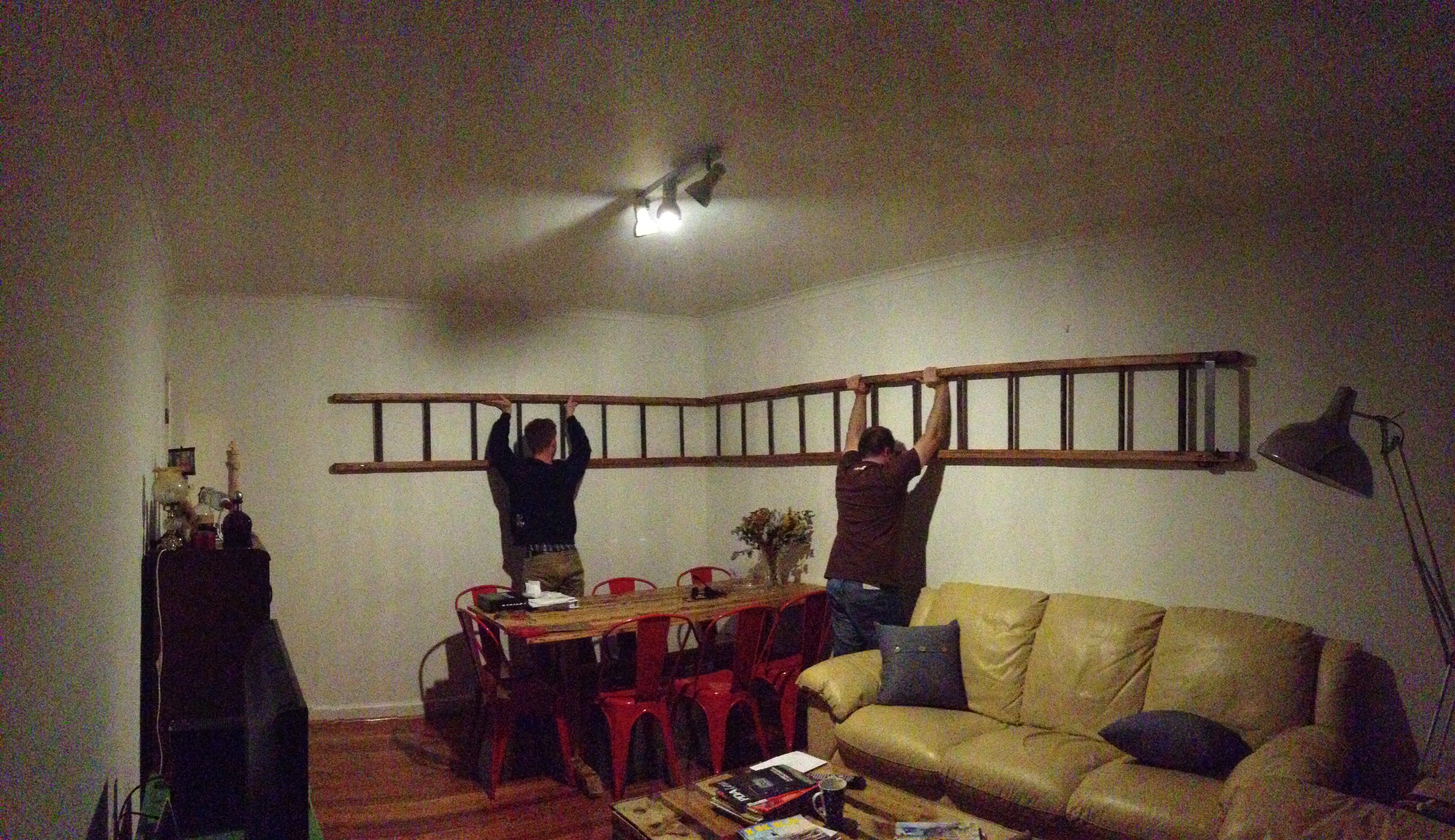 Wall-mounted Horizontal Ladder Shelf : 11 Steps (with Pictures ...