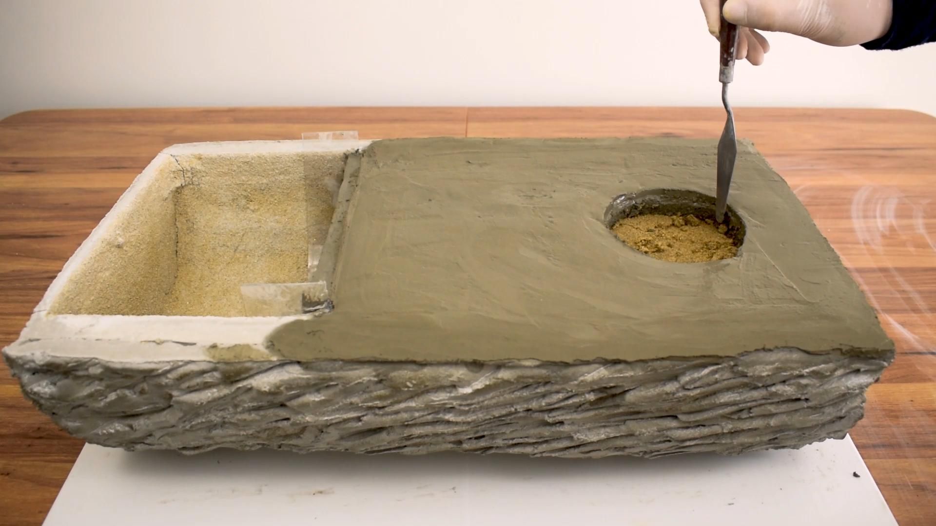 Concrete Tree Log Waterfall Fountain : 15 Steps (with Pictures ...