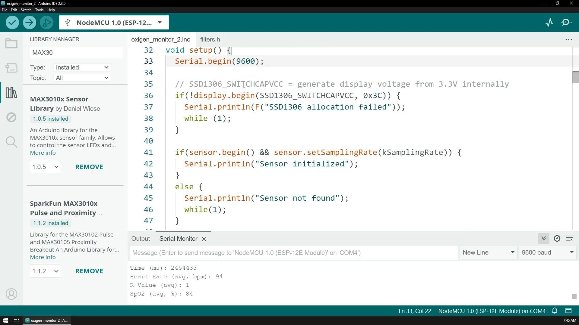 Pulse Oximeter With MAX30105, NodeMCU and an SSD1306 OLED Screen : 5 ...