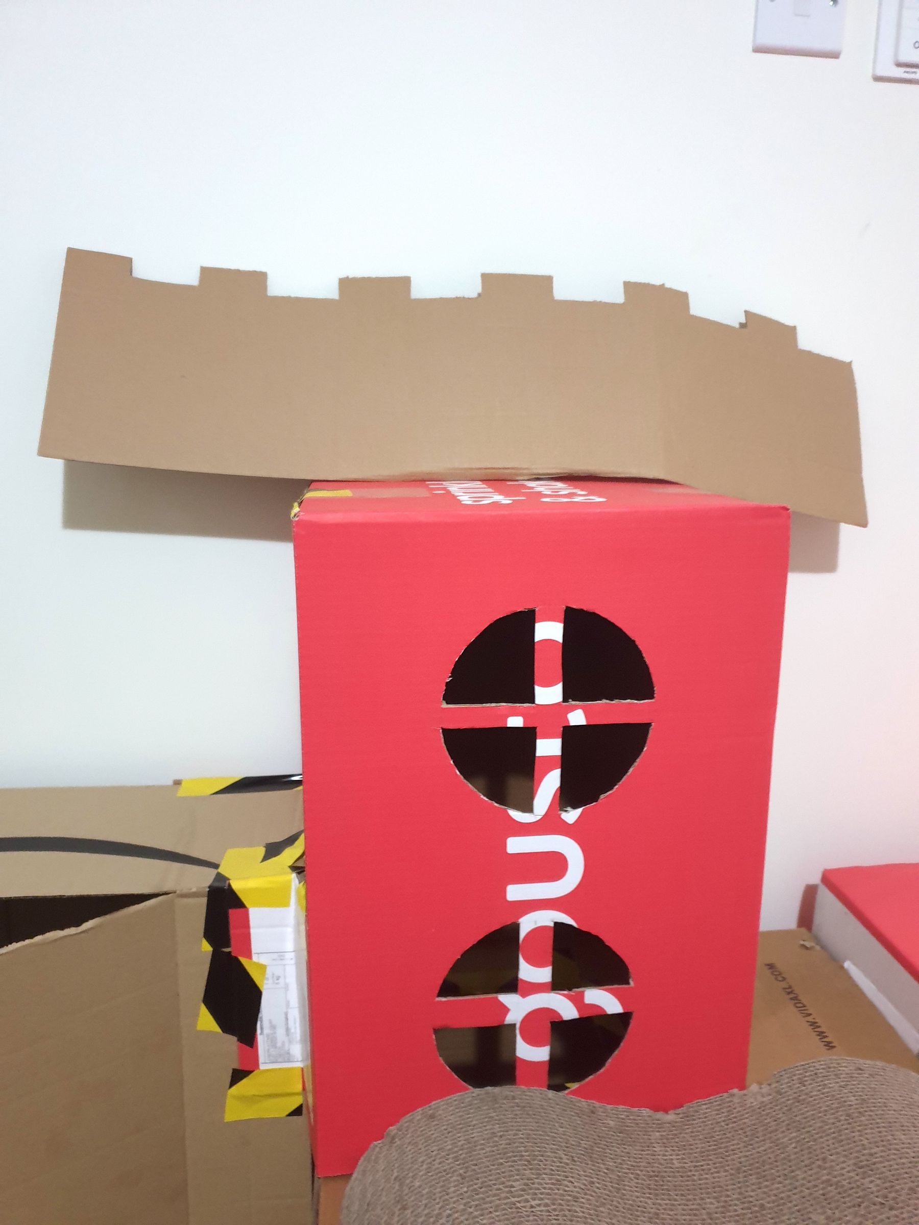 Cardboard Cat Fort With LED Remote Control Lighting and Real Drawbridge ...
