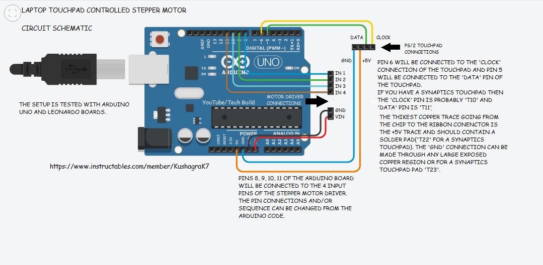 Reuse Old Laptop's Touchpad to Control a Stepper Motor : 11 Steps (with ...