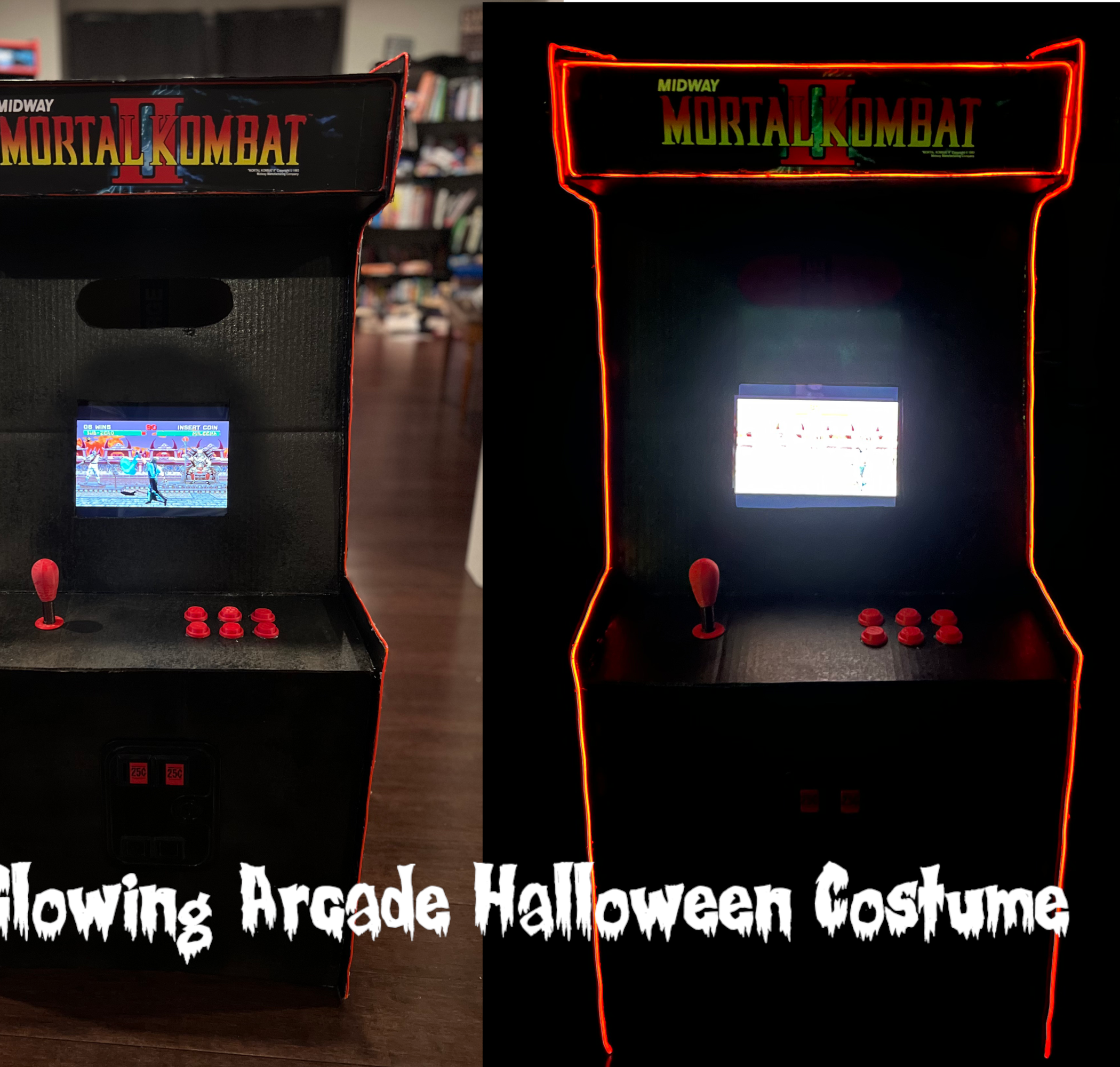 DIY Glowing Arcade Halloween Cardboard Costume : 11 Steps (with ...