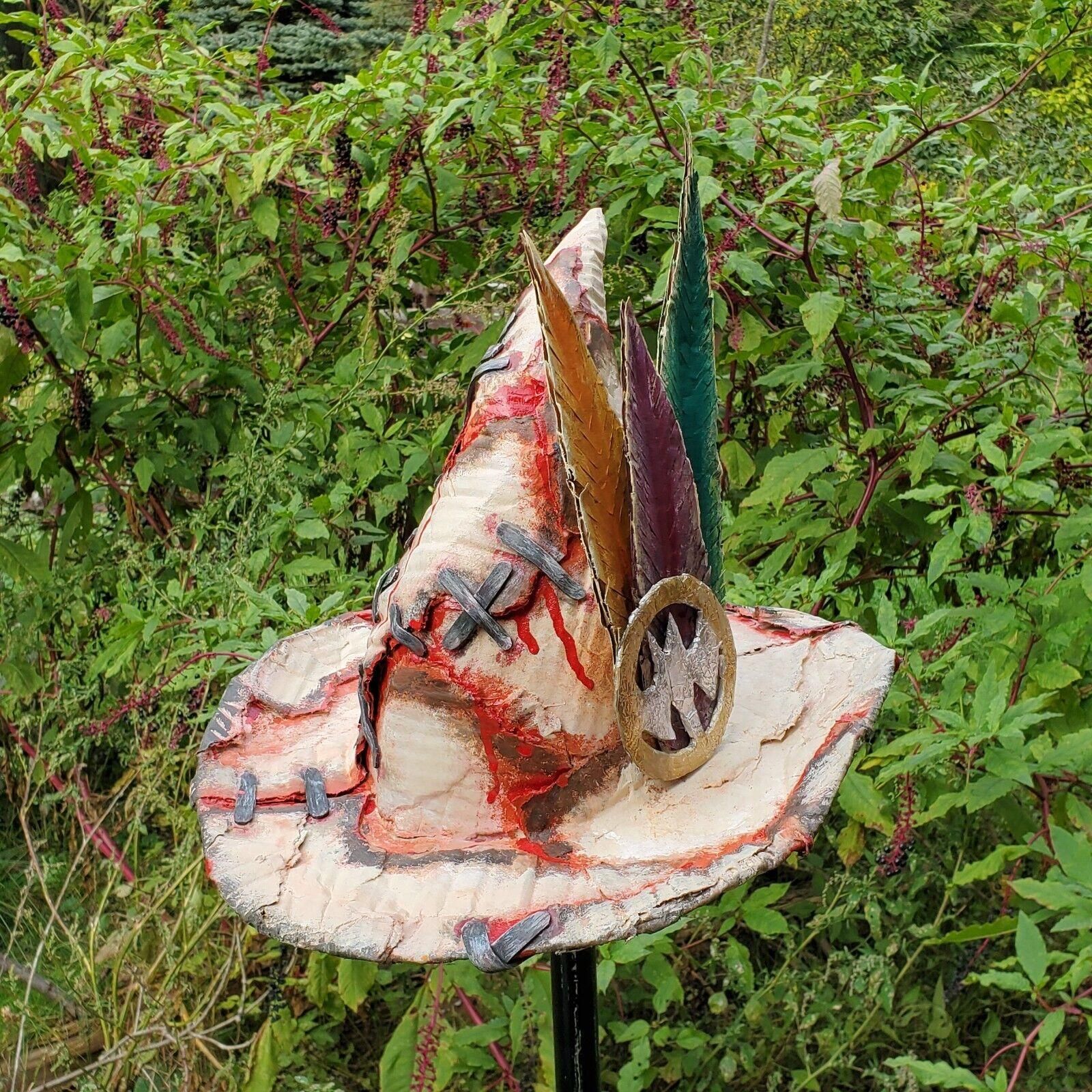 Halloween Costume Hat From Recycled Materials, Lazslos Witch Skin Hat ...