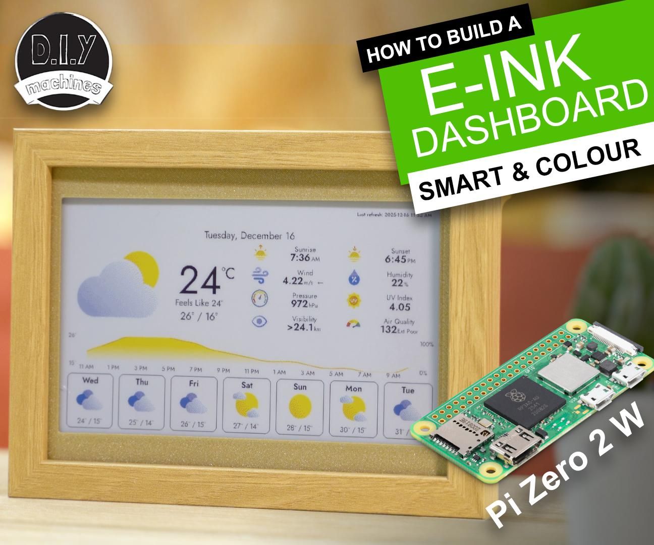 Build a COLOUR E-INK DASHBOARD - Weather | Calendar | Photos | News ...