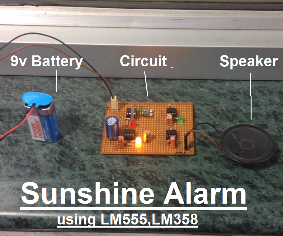 Sunshine Alarm Using LM555 and LM358 : 3 Steps (with Pictures ...