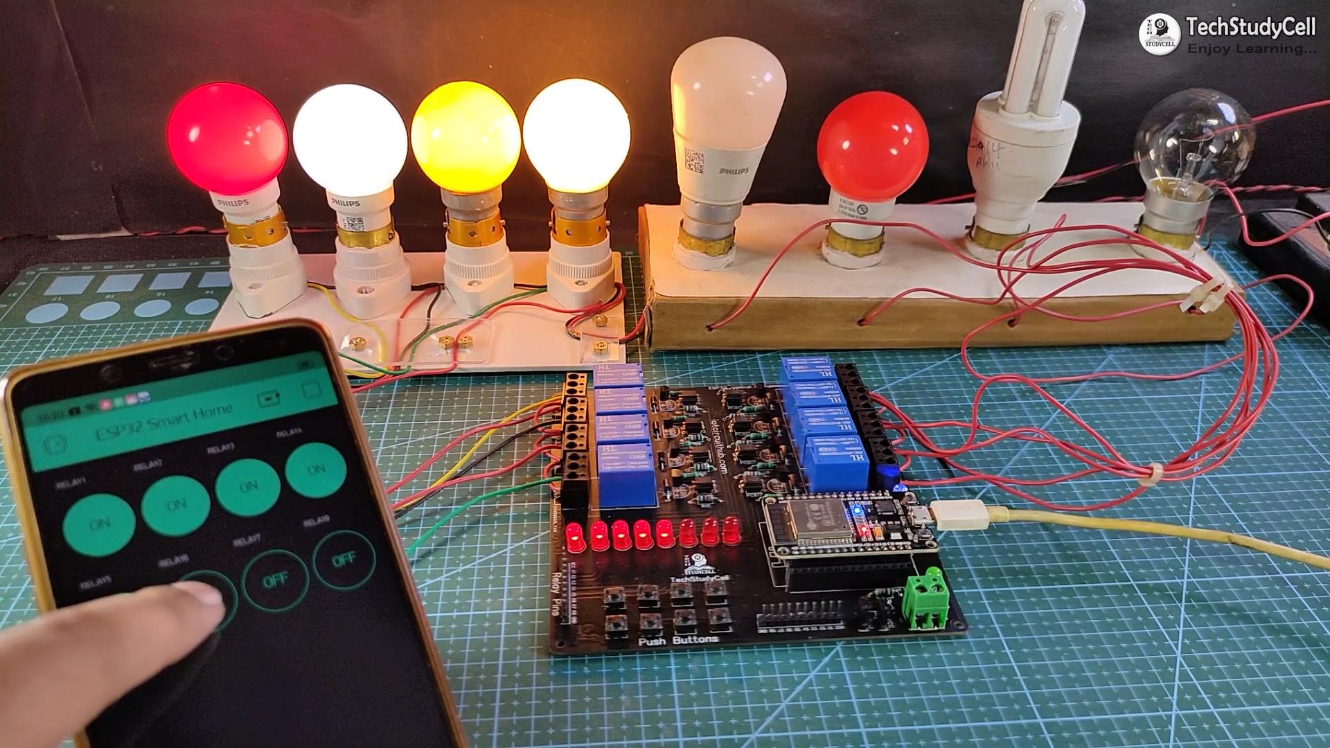 Smart Home Automation Using Blynk & ESP32 IoT Projects | WiFi & Manual ...