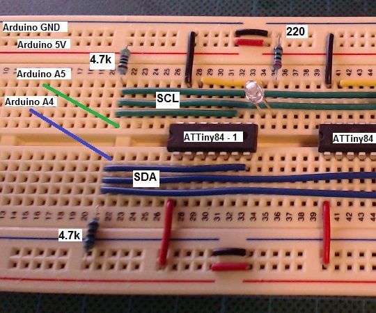 ATTiny84 - I2C Slave - Arduino UNO : 6 Steps (with Pictures) - Instructables