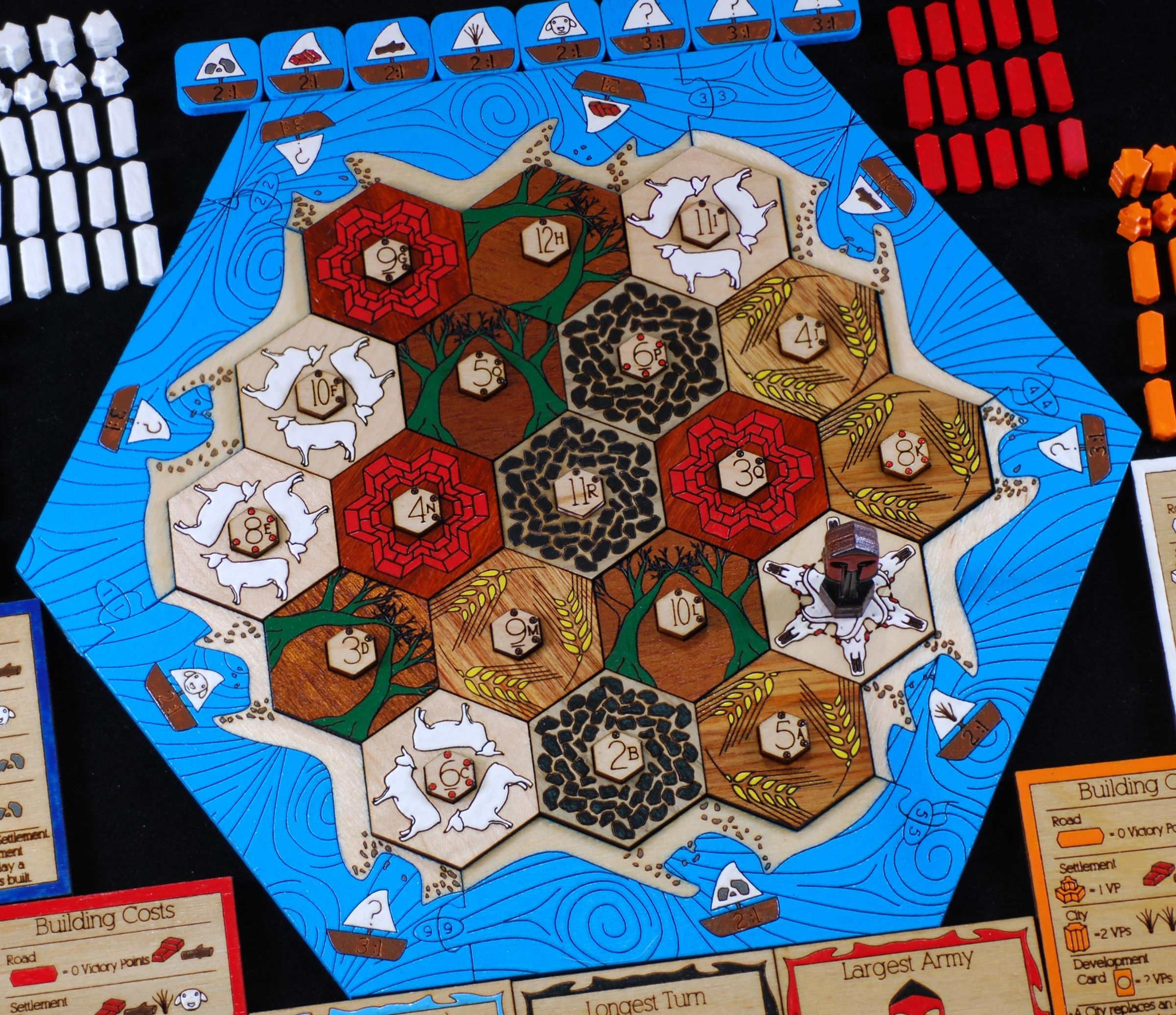 Laser-Cut Travel-Sized Catan Original and 5-6 Player Extension : 15 ...