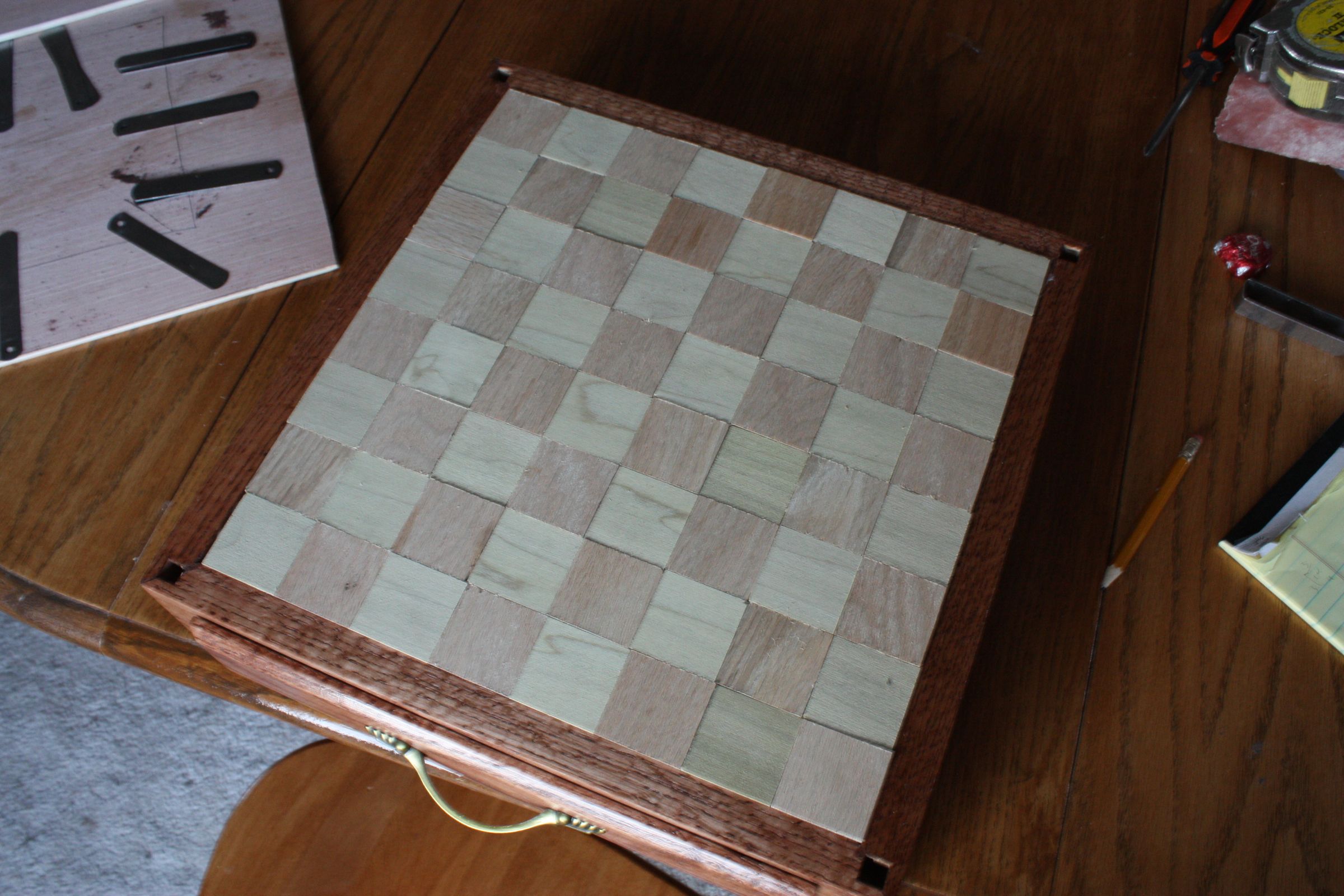 Make a Chess Set and Playing Board With a Storage Drawer : 12 Steps ...