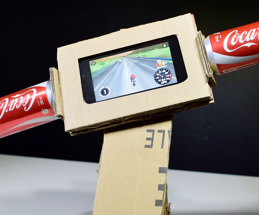 How to Make a Gaming Steering Motorcycle From Cardboard for Smartphone ...