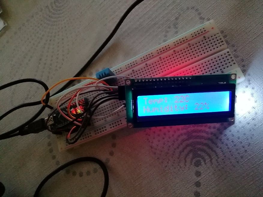 Arduino Temp/Humidity Sensor Using DHT11 and I2C LCD One Day Project ...