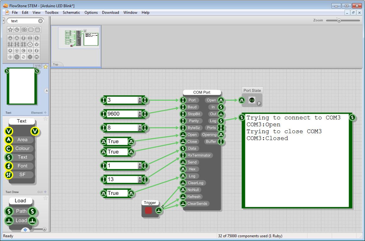 Arduino Graphical Serial Communication With FlowStone (Blink LED) : 43 ...