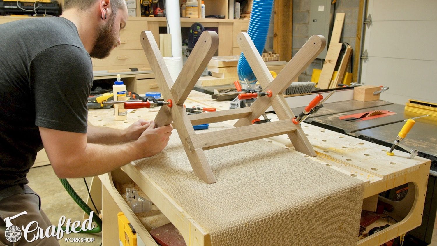 Modern Walnut and Leather Stool | How to Build - Woodworking : 14 Steps ...
