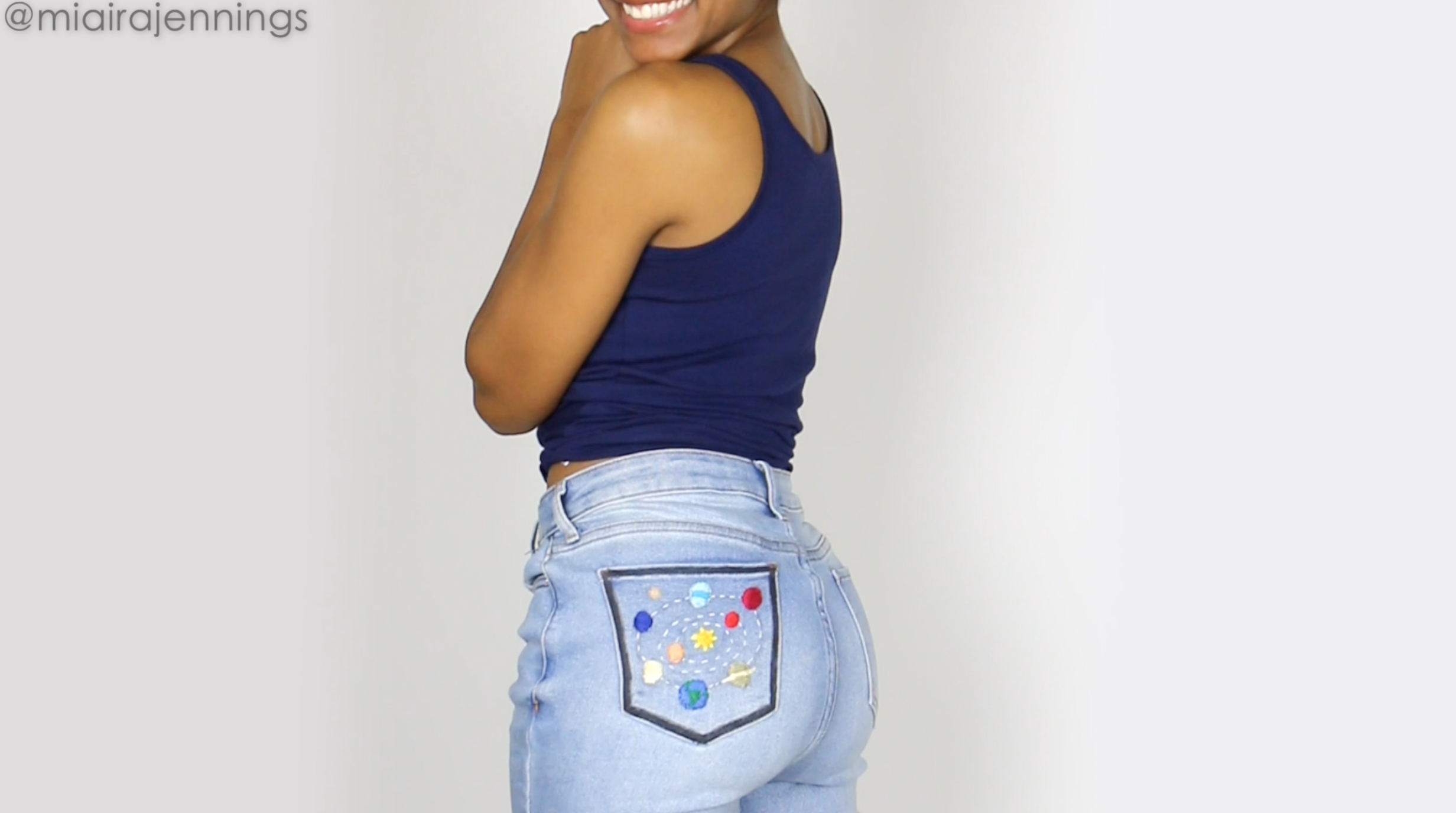 DIY Space Embroidered Denim Jeans Pocket : 10 Steps (with Pictures ...