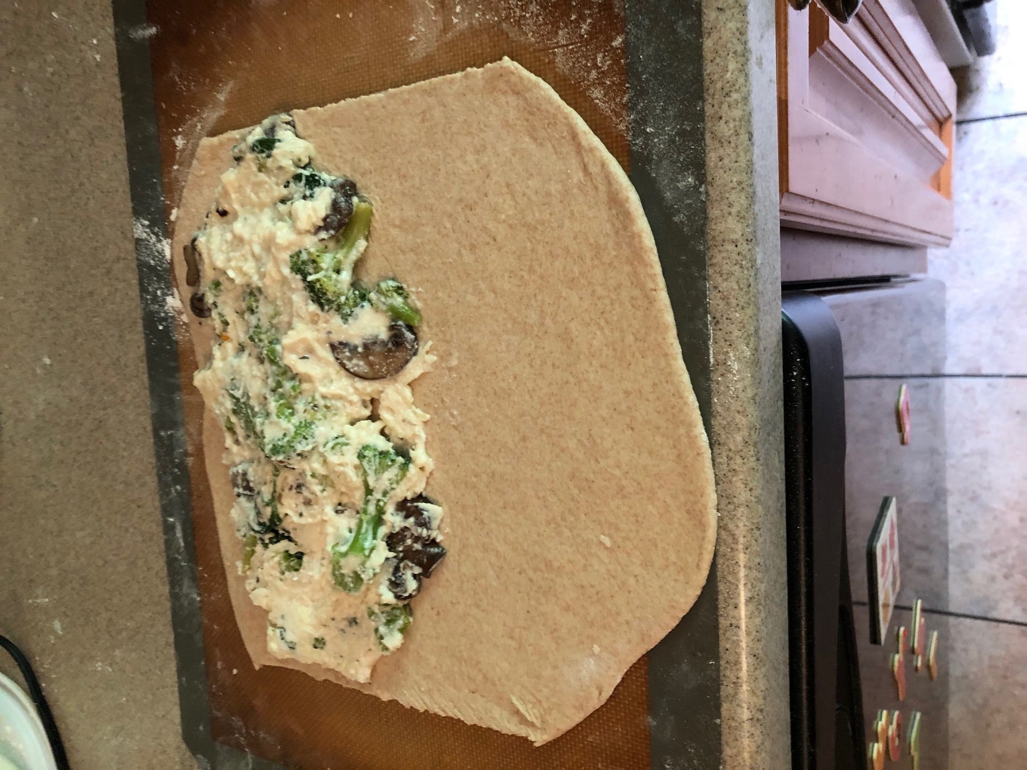 Broccoli, Spinach and Mushroom Calzone in the Bread Machine : 8 Steps ...