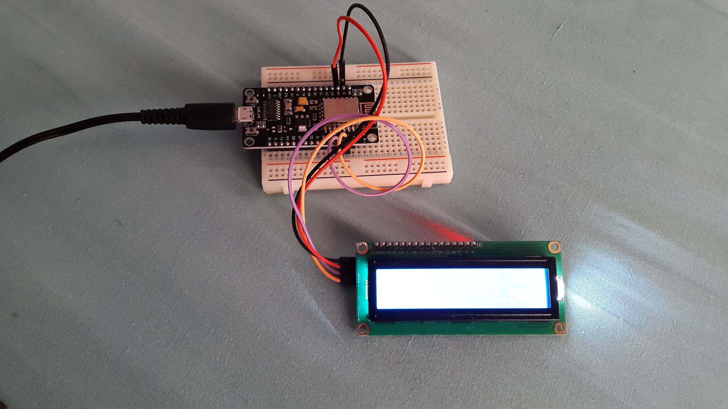Remote Wi-Fi DHT11 Temperature and Humidity I2C 2 X 16 LCD Display With ...
