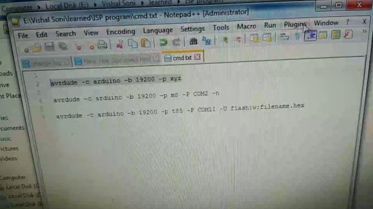 Arduino As Isp Burn Hex File In Avr Fuse In Avr Arduino As Programmer 10 Steps 9263