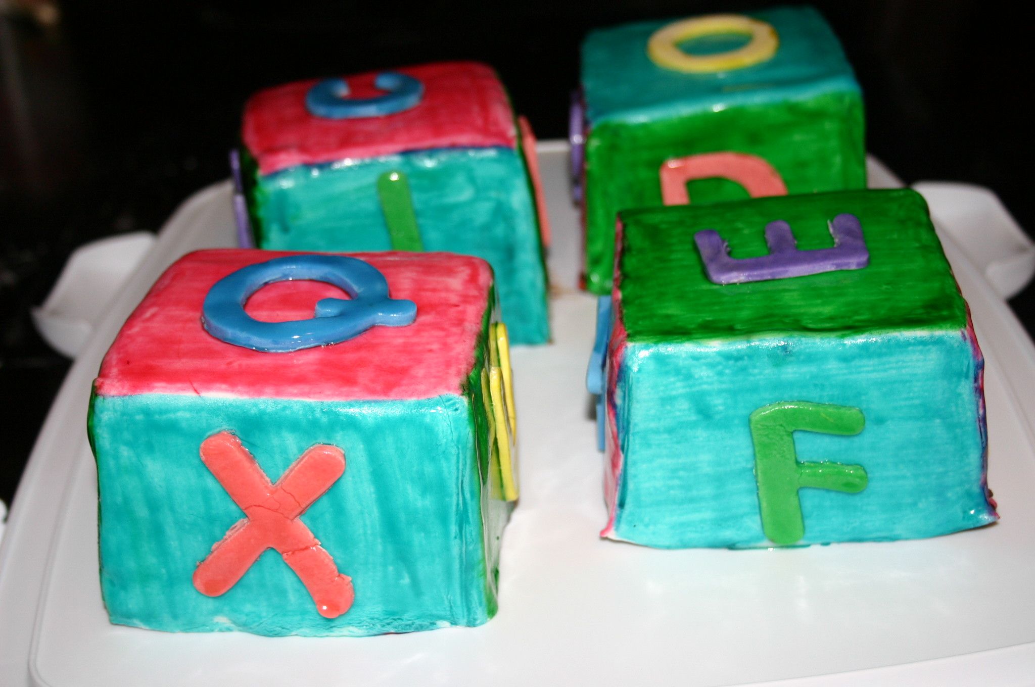 Alphabet Block Cake