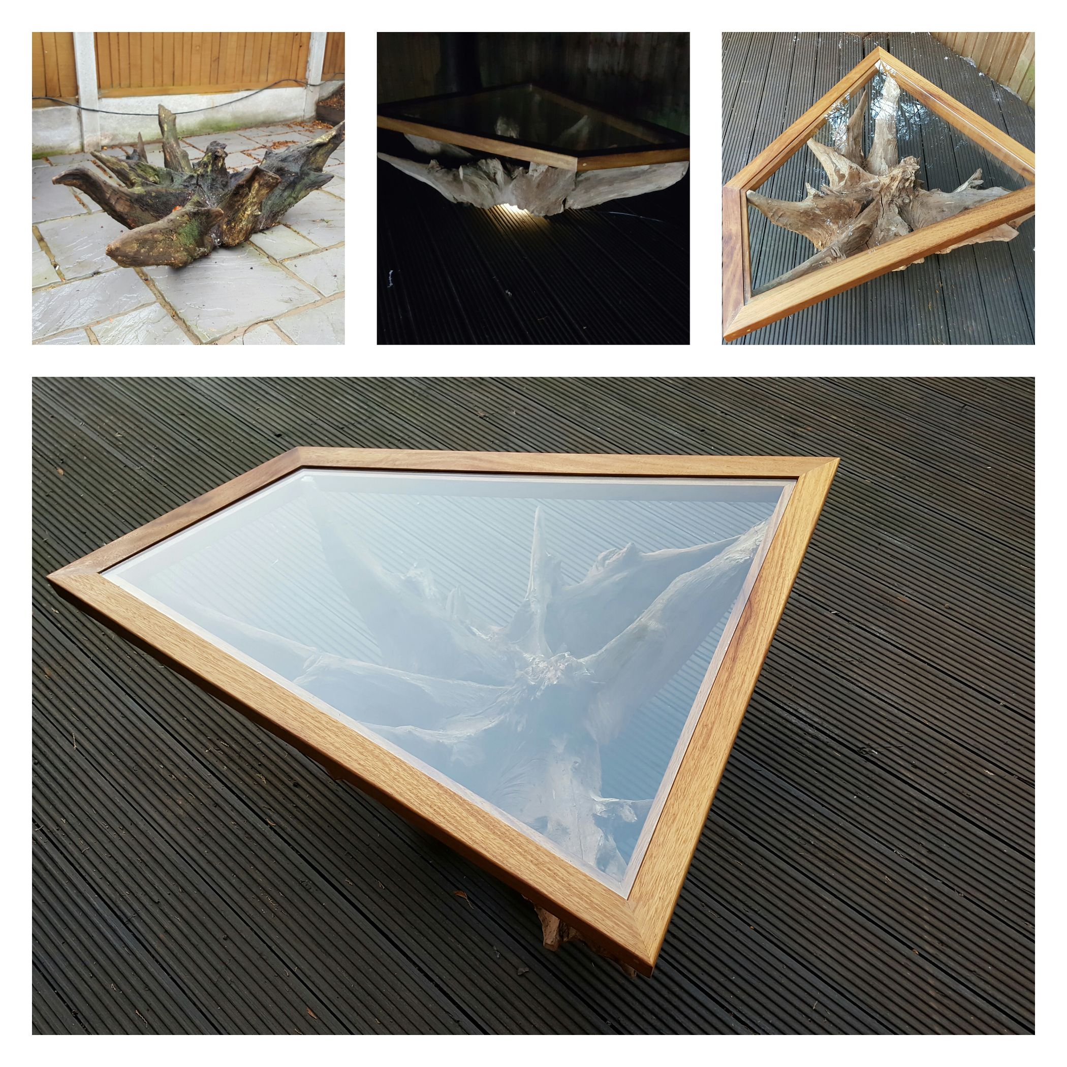 Tree Root Table With Custom Glass Top and Underlight : 10 Steps (with ...