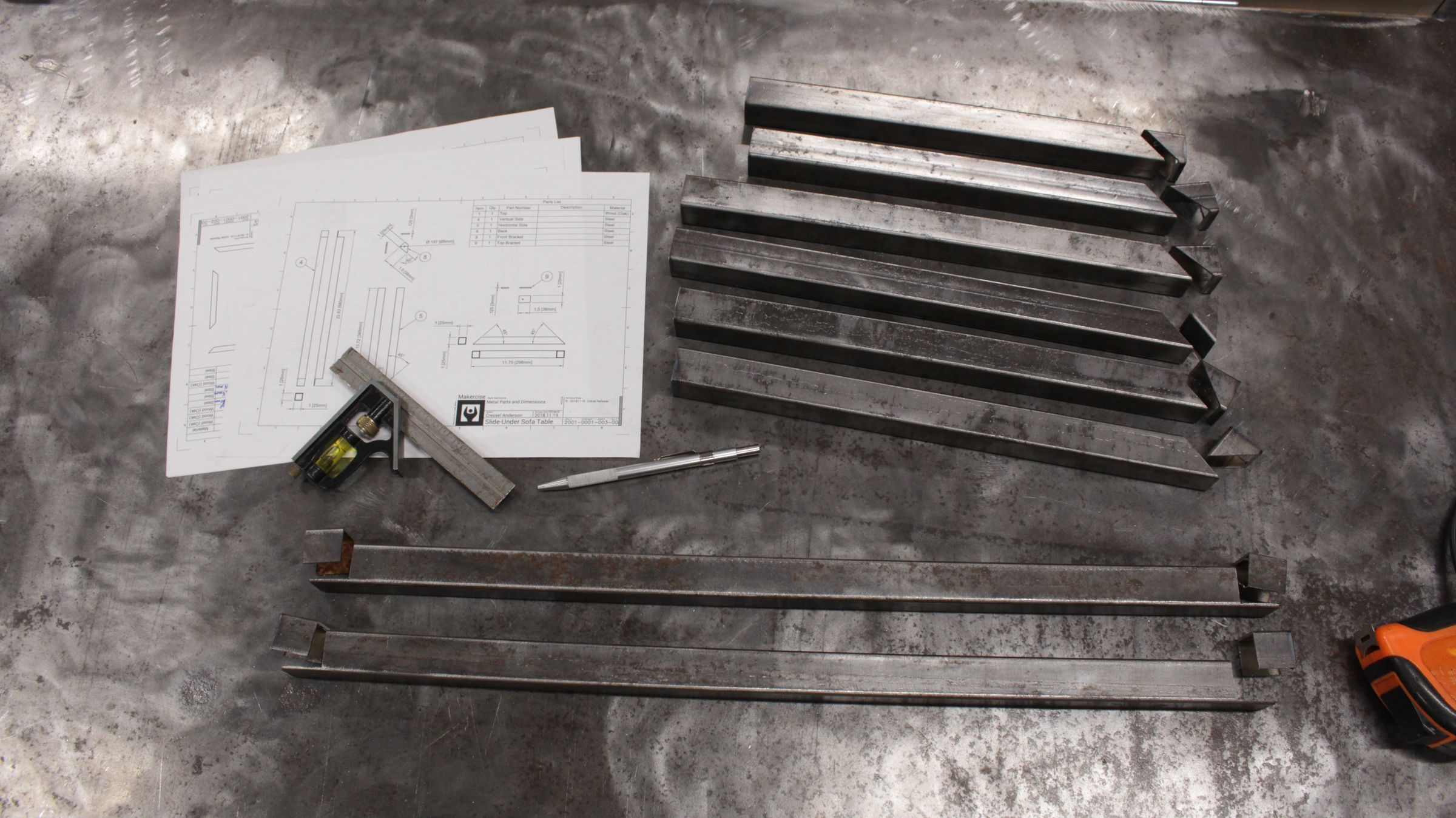 C Table - DIY Slide-Under Sofa or End Table | Welding and Wood Project ...