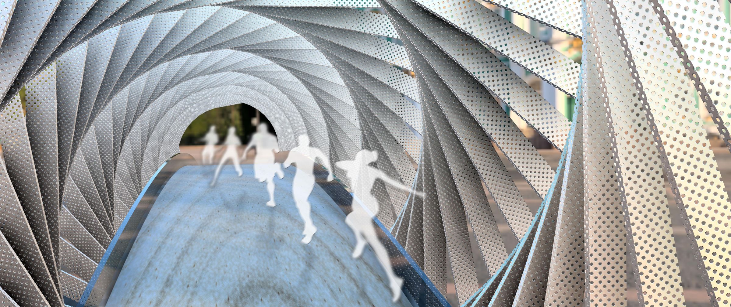 Time-Space Tunnel: a Pedestrian Bridge Beyond Dimensions : 4 Steps ...