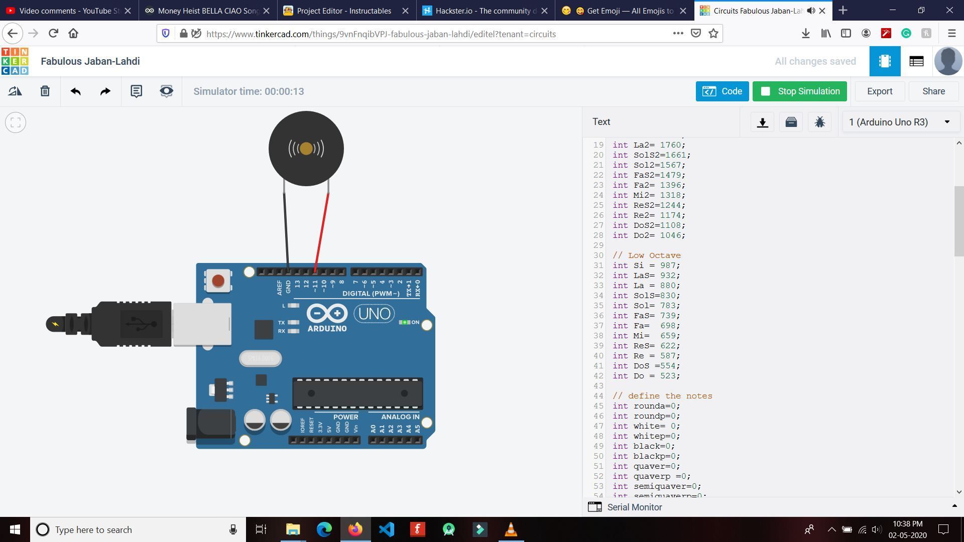 Money Heist BELLA CIAO Song in Arduino Uno : 9 Steps (with Pictures ...