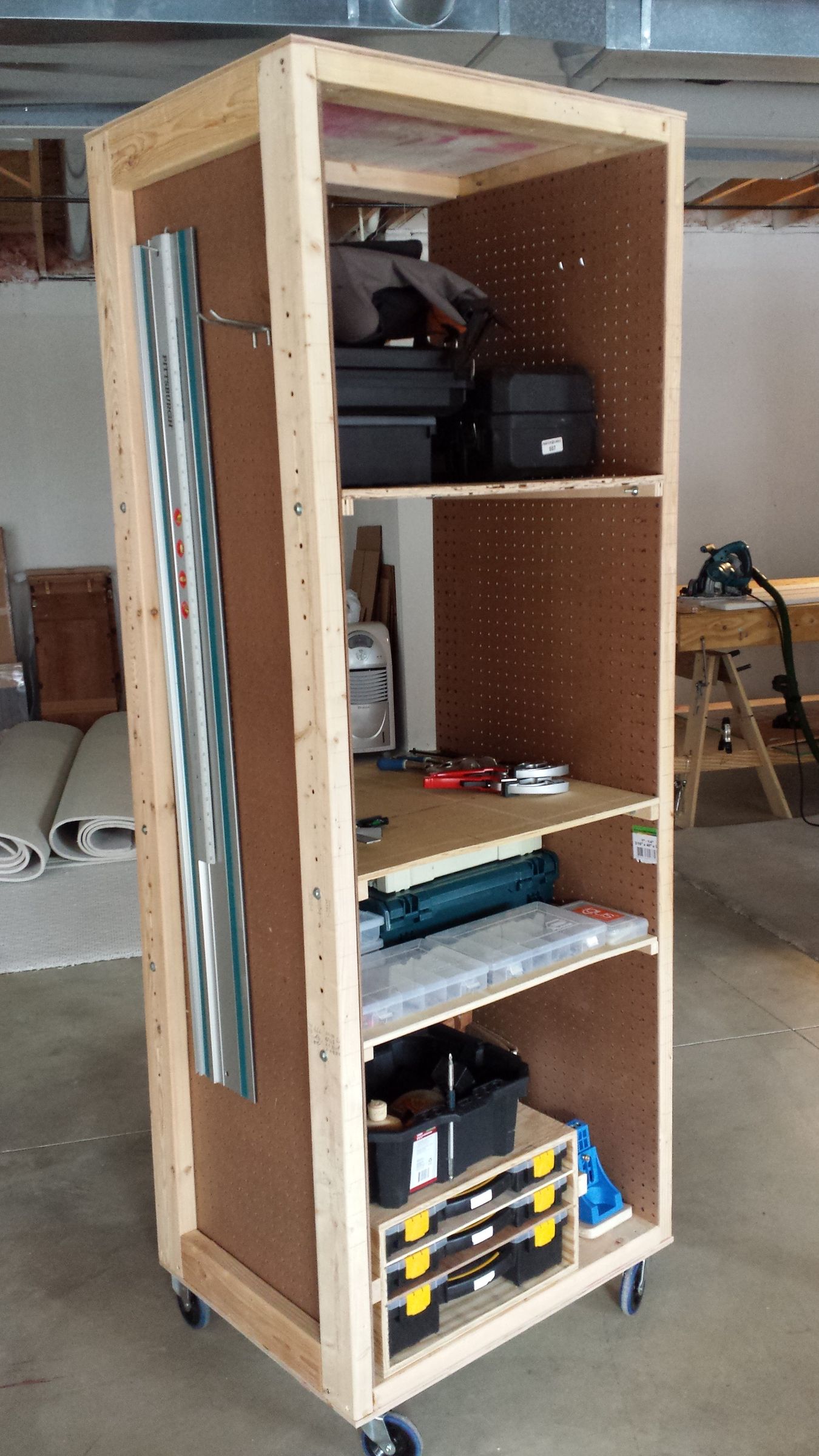Workshop Mobile Storage Unit With Adjustable Shelving : 5 Steps ...