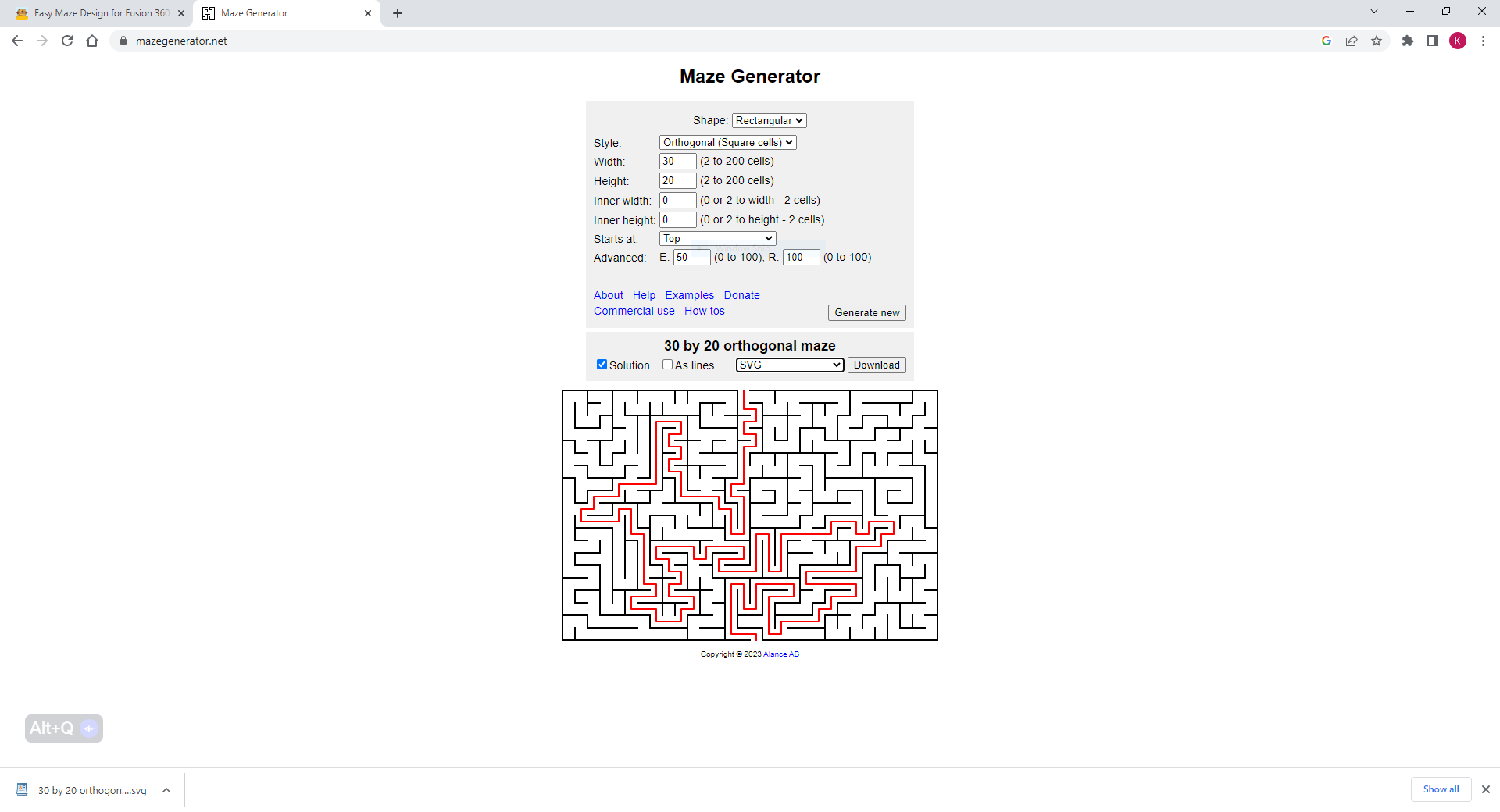 Maze Design Made Easy for Fusion 360 or Vetric Software : 5 Steps ...