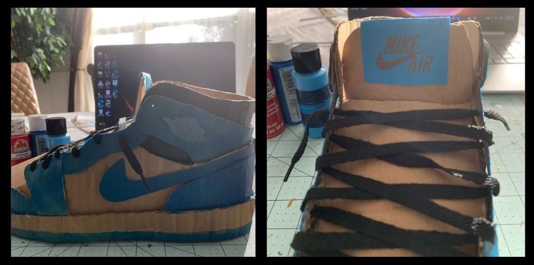 Cardboard Air Jordan 1s Mids That Glow in the Dark : 11 Steps (with ...