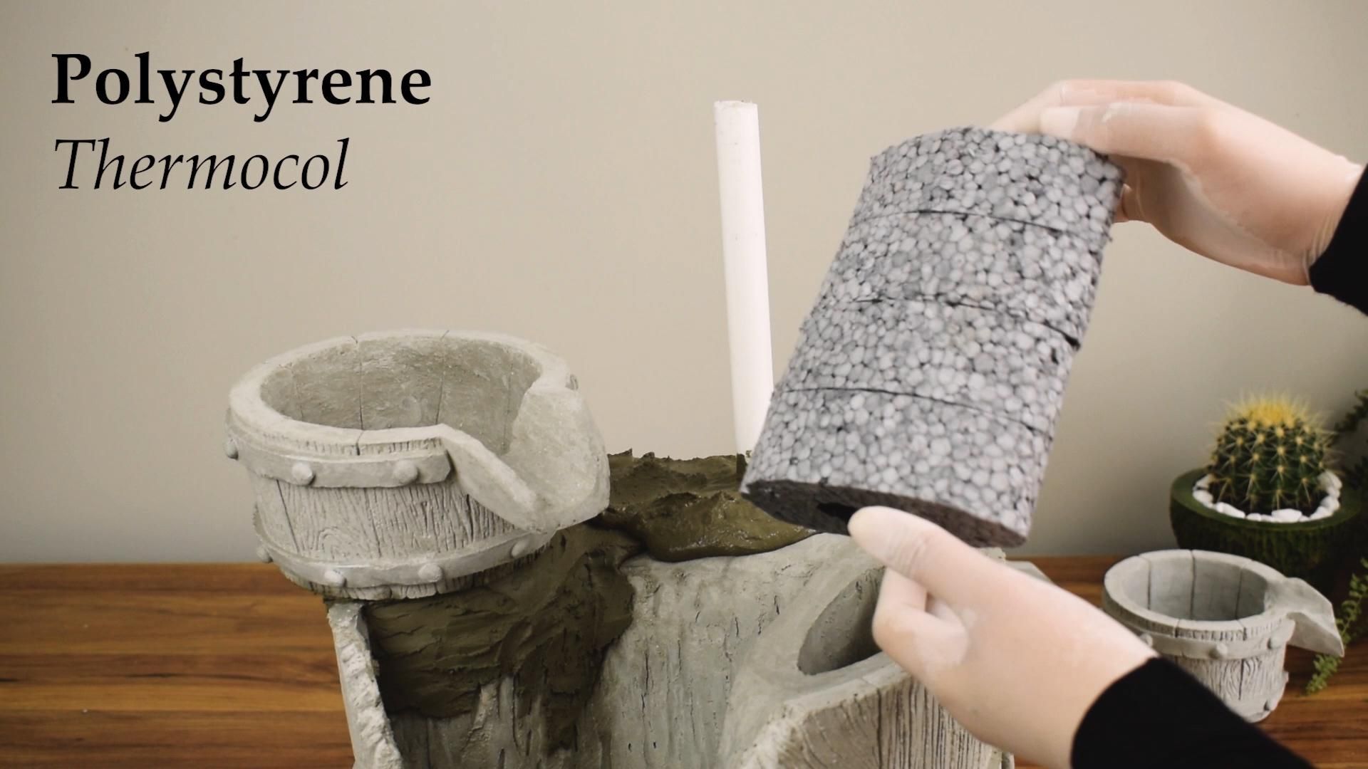 Concrete Barrel Waterfall Fountain Pot : 18 Steps (with Pictures ...