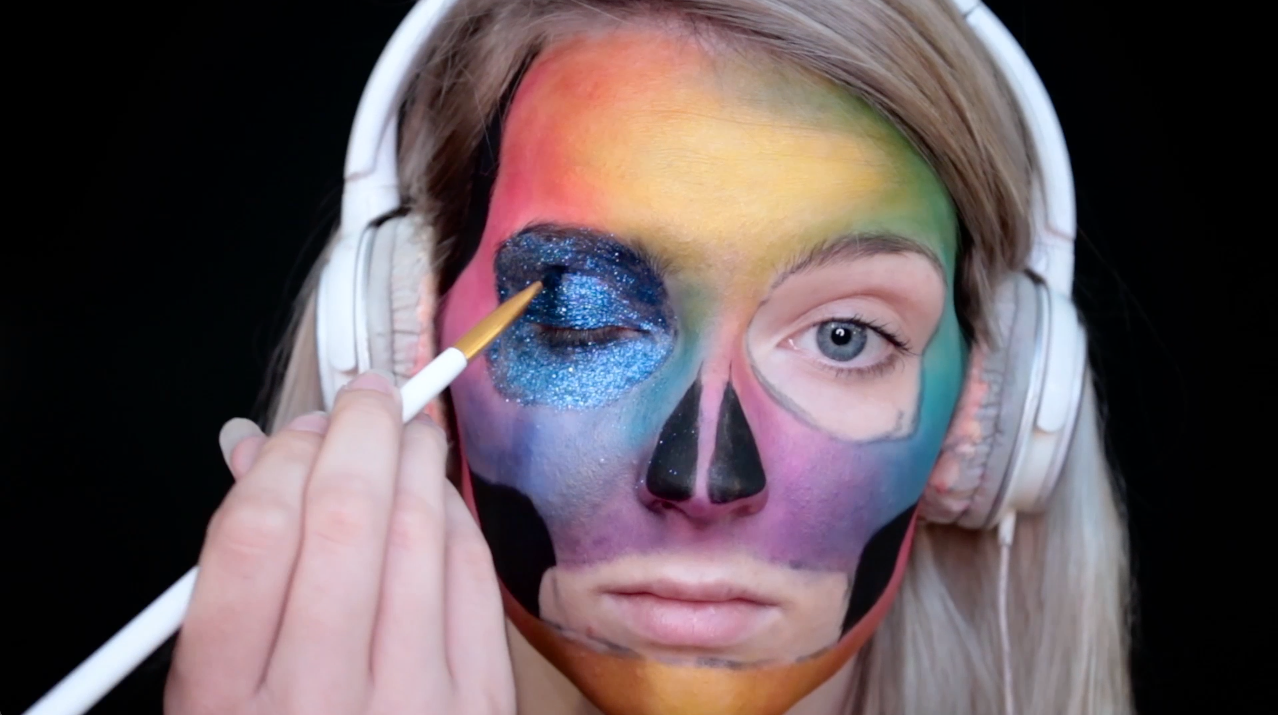 Rainbow Glitter Skull Makeup! : 10 Steps (with Pictures) - Instructables