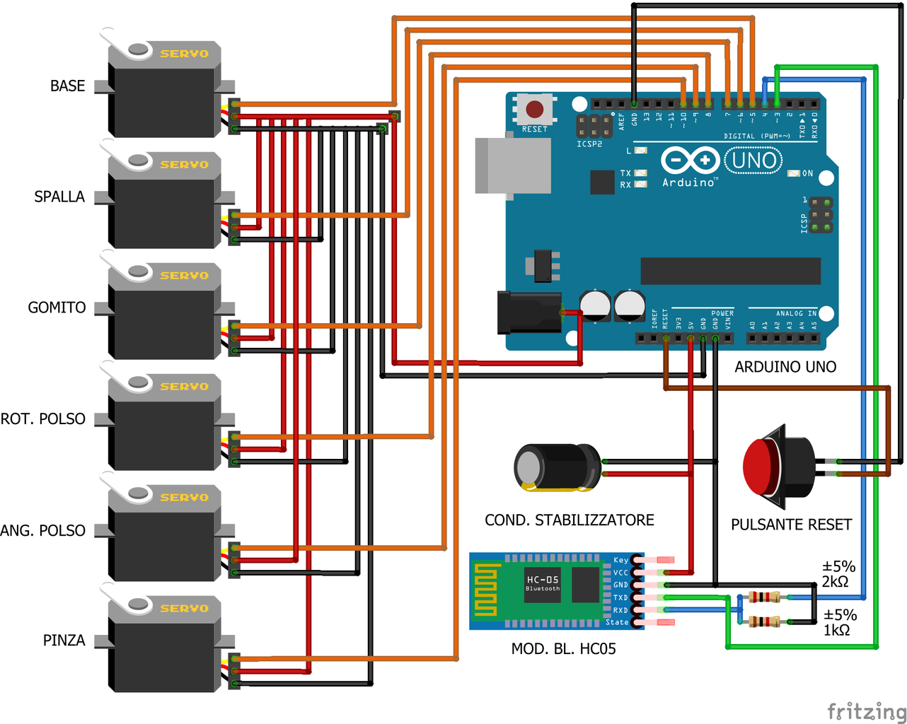 Arduino Based 4dof Robotic Arm Control Arduino Robot Arm Circuit