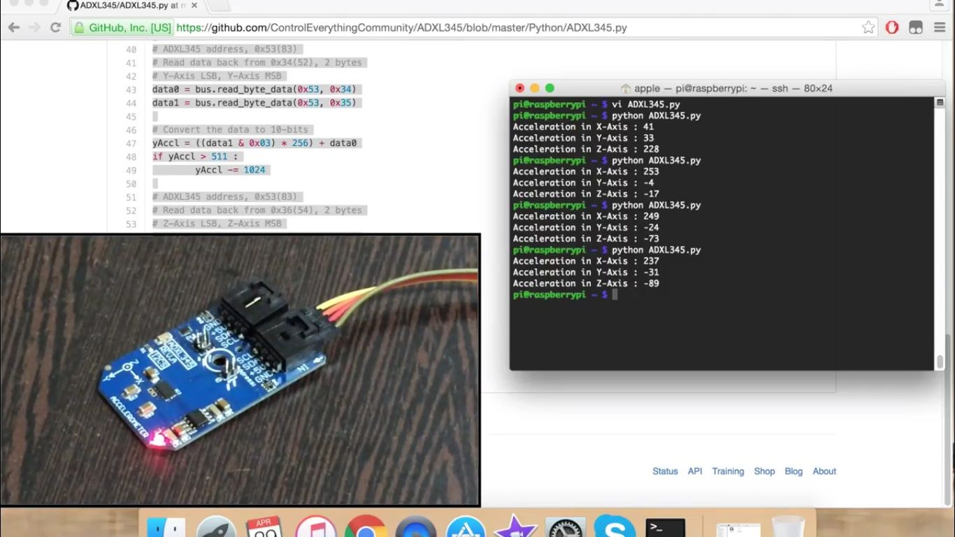 Measurement of Acceleration Using ADXL345 and Raspberry Pi : 4 Steps ...
