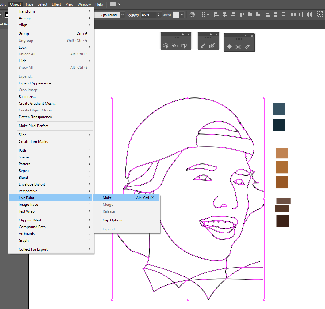 Intro to Live Paint: Cartoon Portraits on Adobe Illustrator : 7 Steps ...