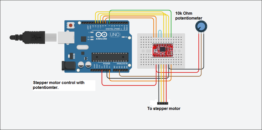 How to Control a Stepper Motor With a Potentiometer. : 5 Steps ...