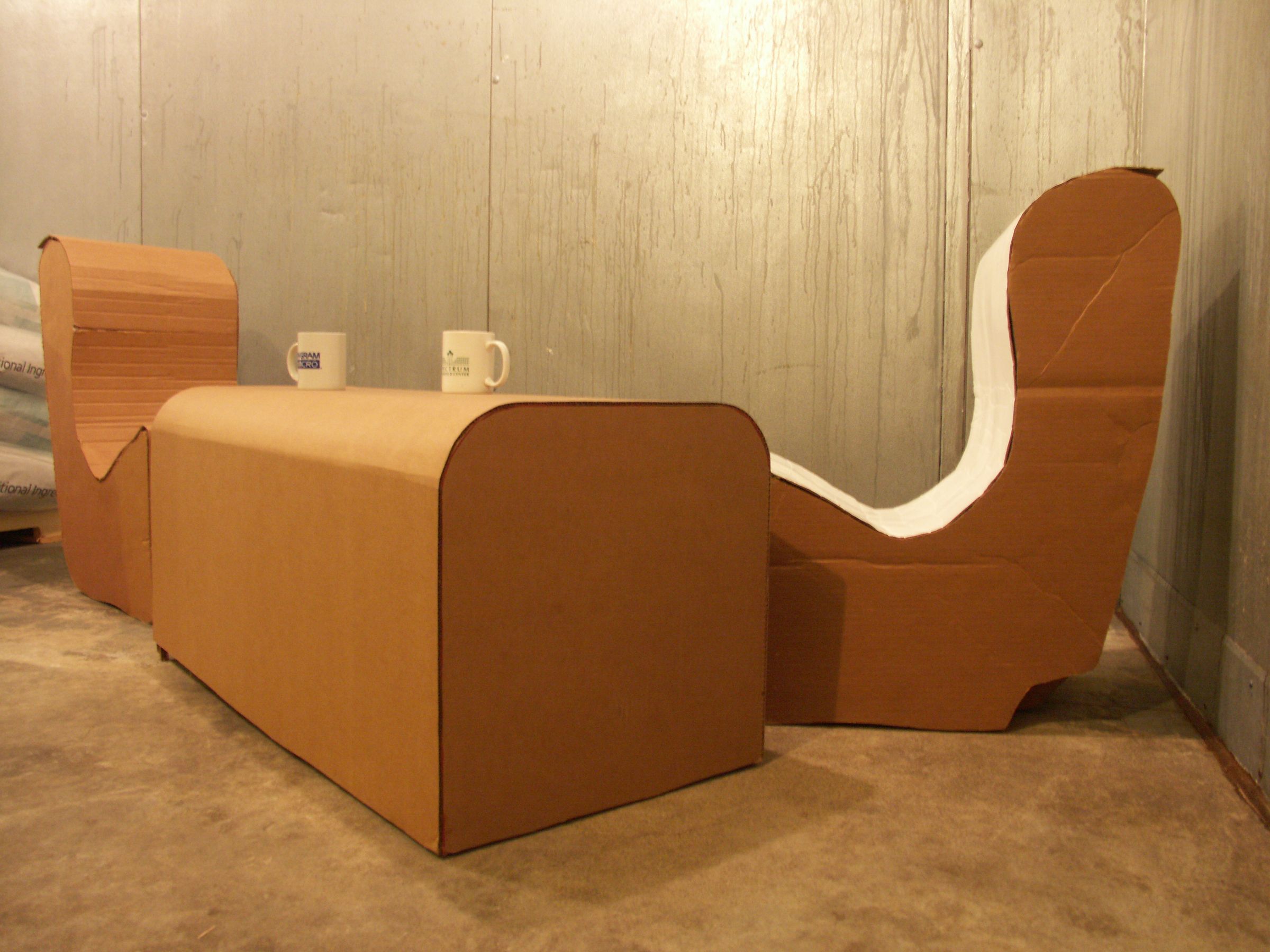 How to Make a Cardboard Coffee Table With Chairs : 12 Steps (with ...